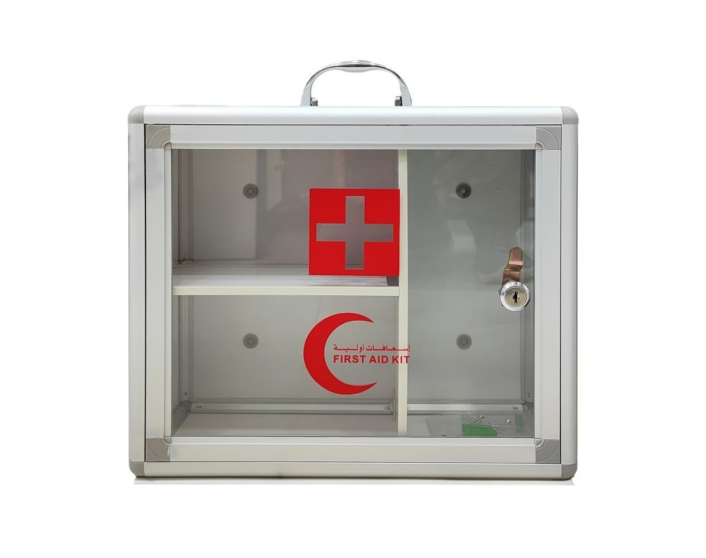 FIRST AID EMPTY GLASS BOX (Small) - AAA Safe Dubai